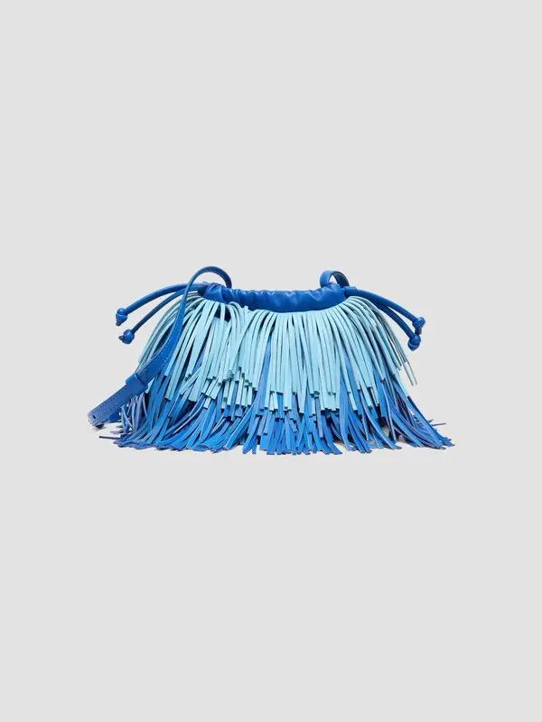 Zimmermann Fringed Leather Crossbody Bag - Light Blue