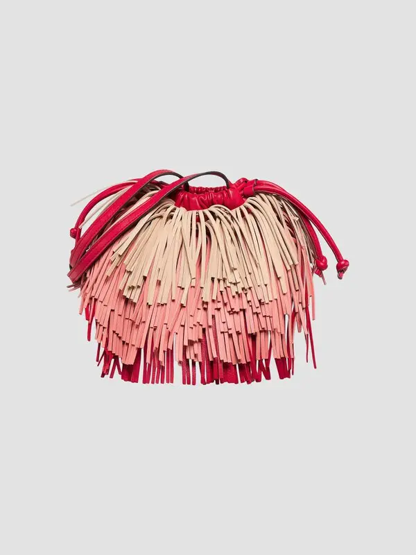 Zimmermann Colorblocked Fringed Leather Crossbody Bag - Pink