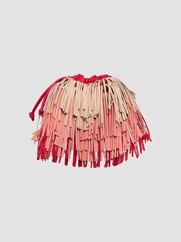 Zimmermann Colorblocked Fringed Leather Crossbody Bag - Pink