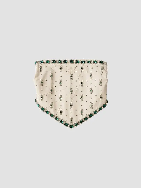Miu Miu Embroidered Canvas Top