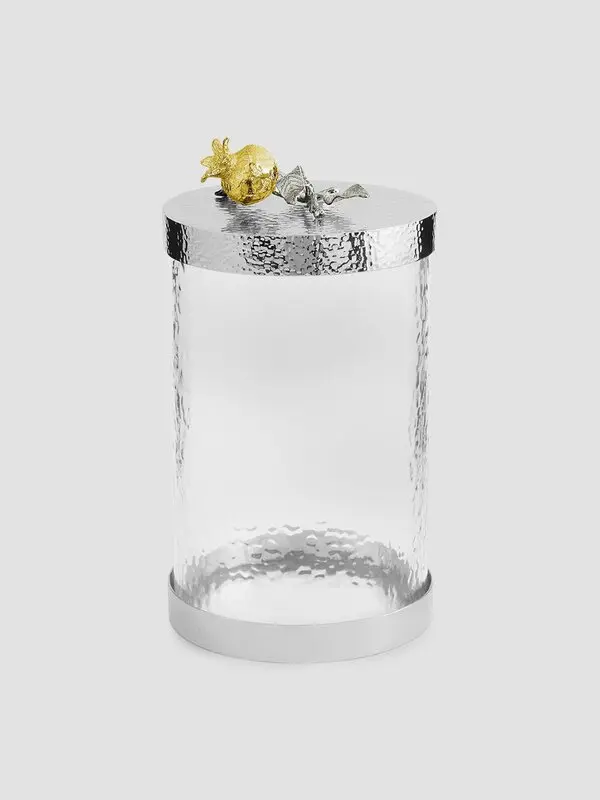 Michael Aram Medium Pomegranate Silver & Gold Canister - Grey Multi