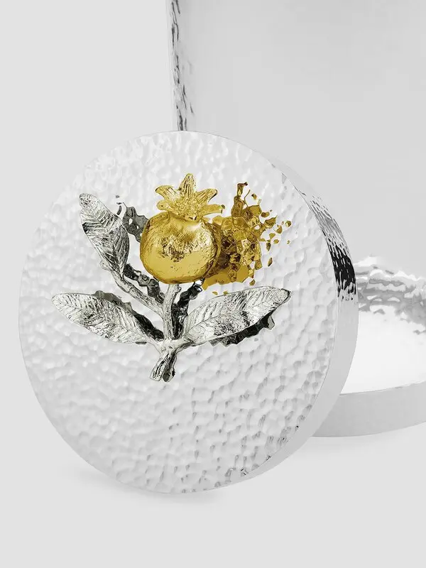 Michael Aram Medium Pomegranate Silver & Gold Canister