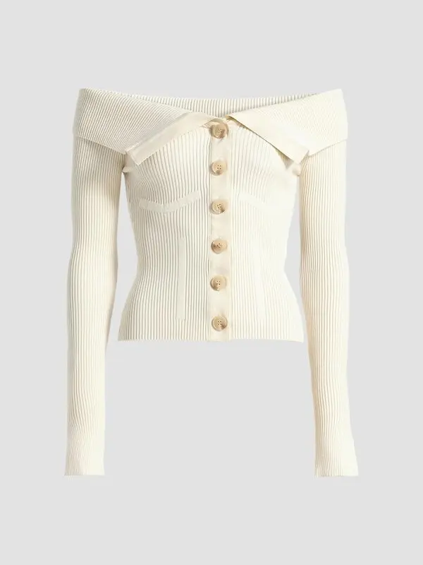 Zimmermann Off-shoulder Knit Cardigan