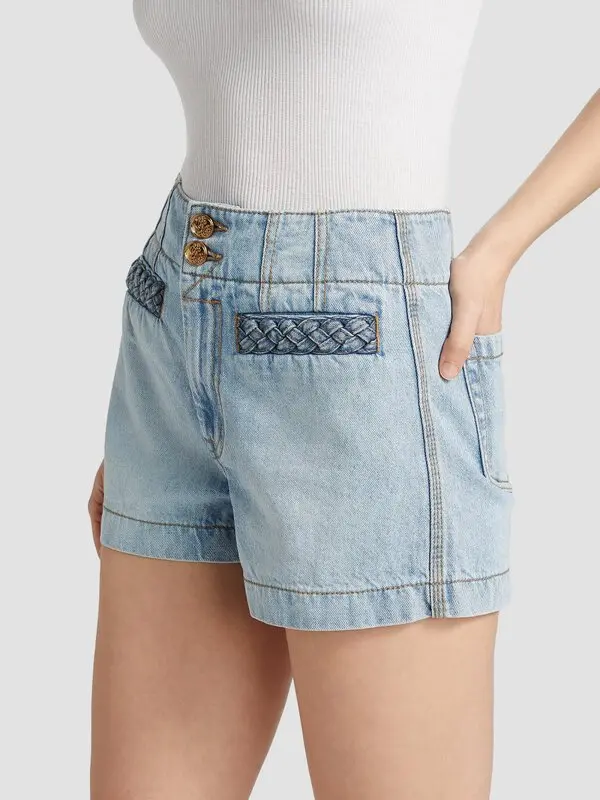 Zimmermann Lucky Washed Denim Shorts