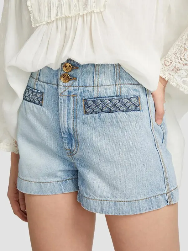 Zimmermann Lucky Washed Denim Shorts