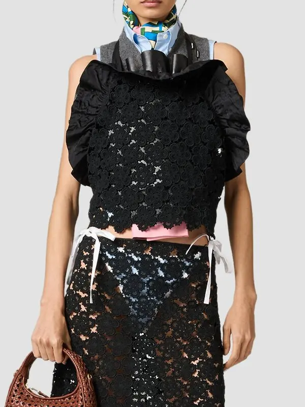 Miu Miu Macramé Pinafore Top
