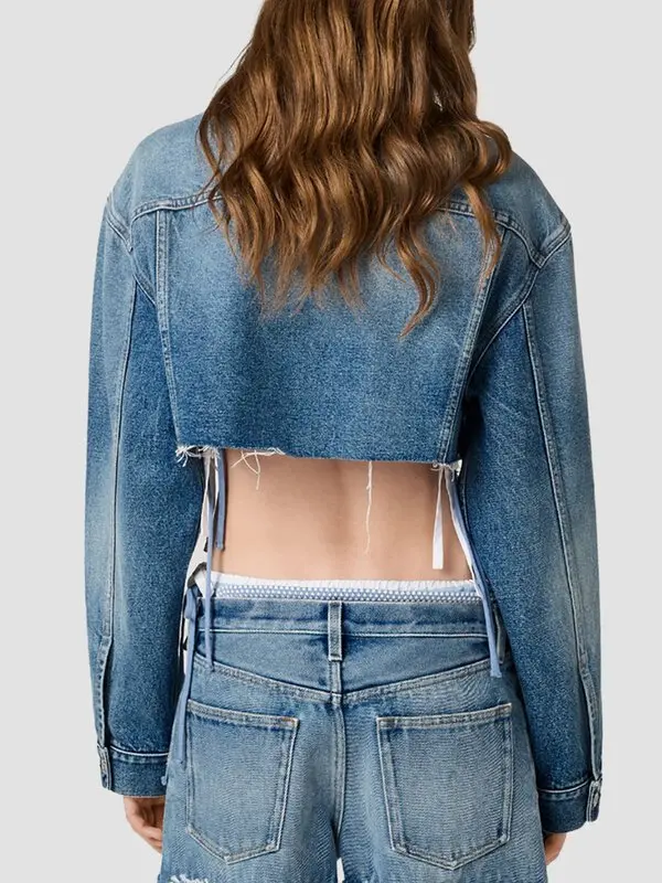 Miu Miu Cropped Washed Denim Jacket