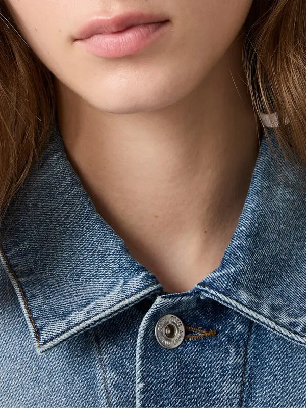 Miu Miu Cropped Washed Denim Jacket