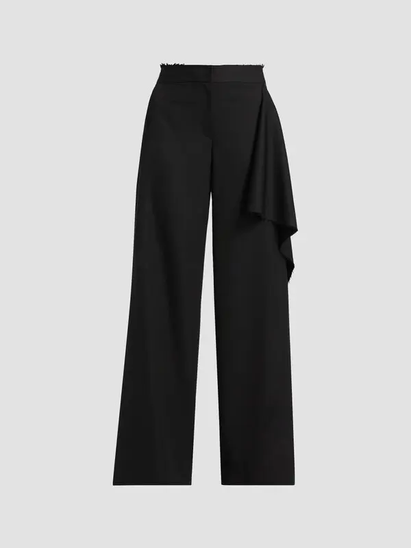 JASON WU Draped Wool-silk Straight-leg Pants