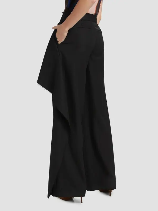 JASON WU Draped Wool-silk Straight-leg Pants