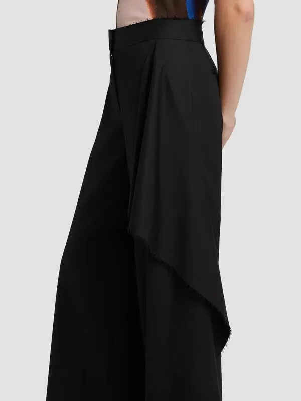 JASON WU Draped Wool-silk Straight-leg Pants
