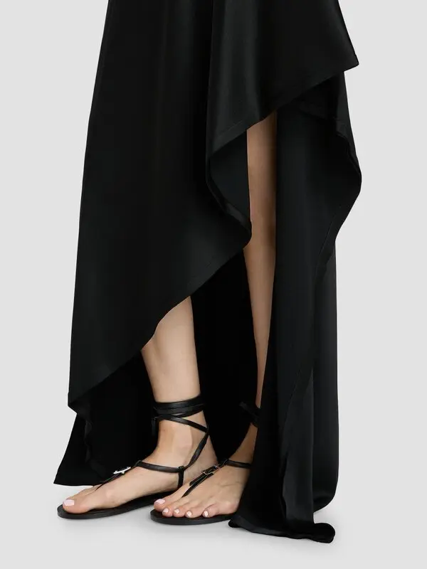 JASON WU Asymmetric Satin Fit & Flare Gown