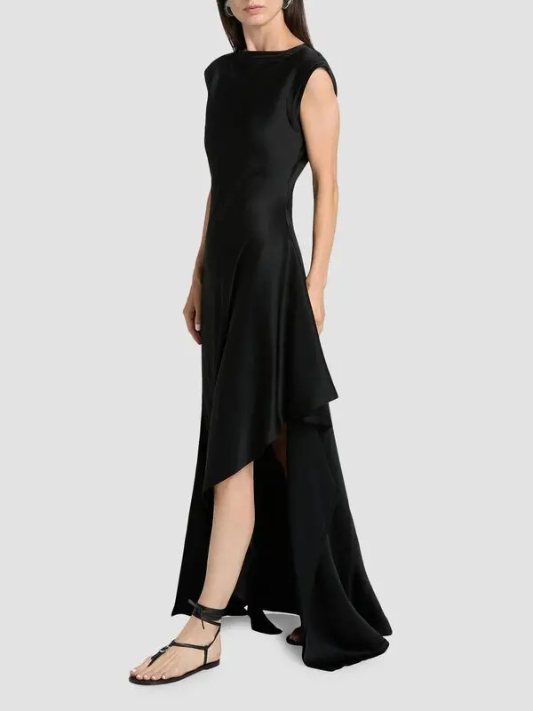 JASON WU Asymmetric Satin Fit & Flare Gown