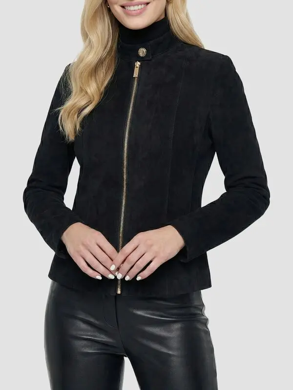 Gorski Select Metis Suede Zip Jacket - Black