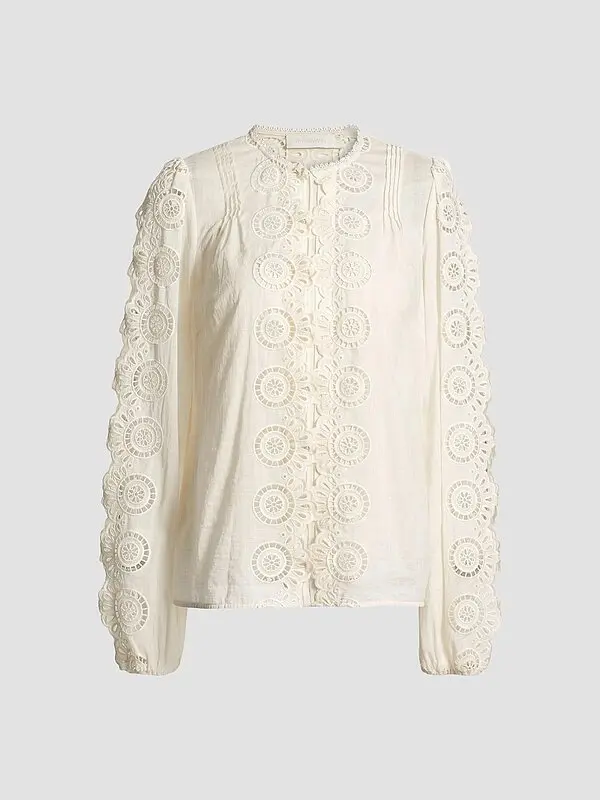 Zimmermann Lucky Embroidered Cotton Blouse