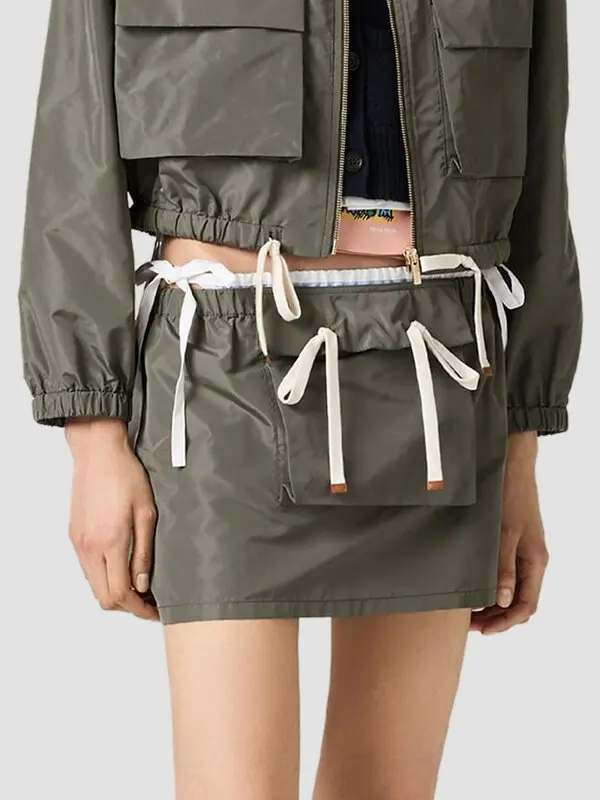 Miu Miu Technical Fabric Mini Skirt