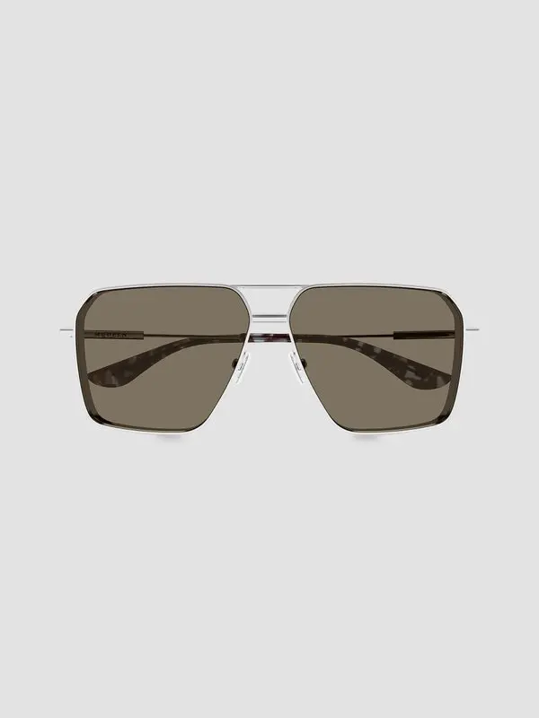 Alexander McQueen Metal Cross-bar 60mm Navigator Sunglasses