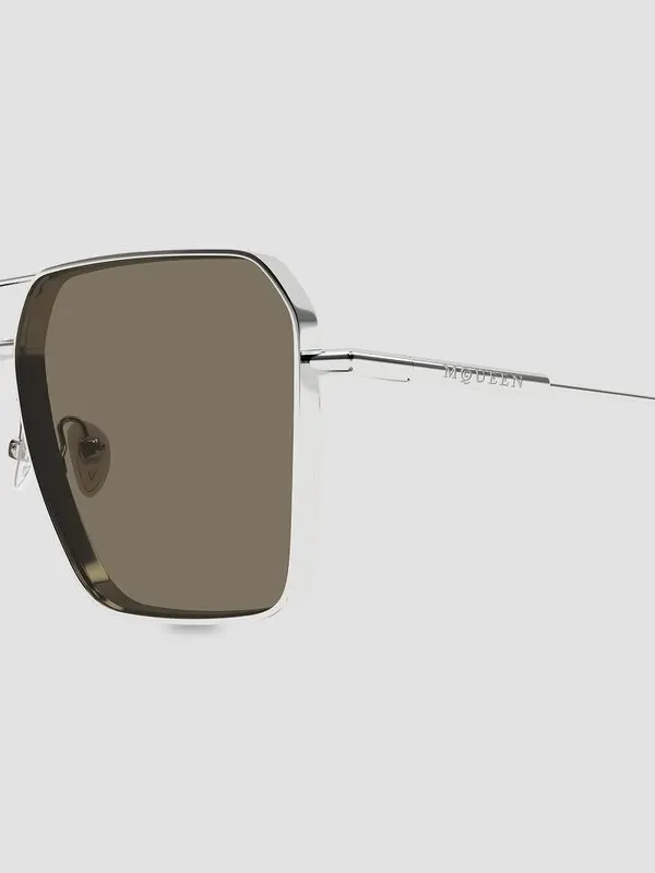 Alexander McQueen Metal Cross-bar 60mm Navigator Sunglasses