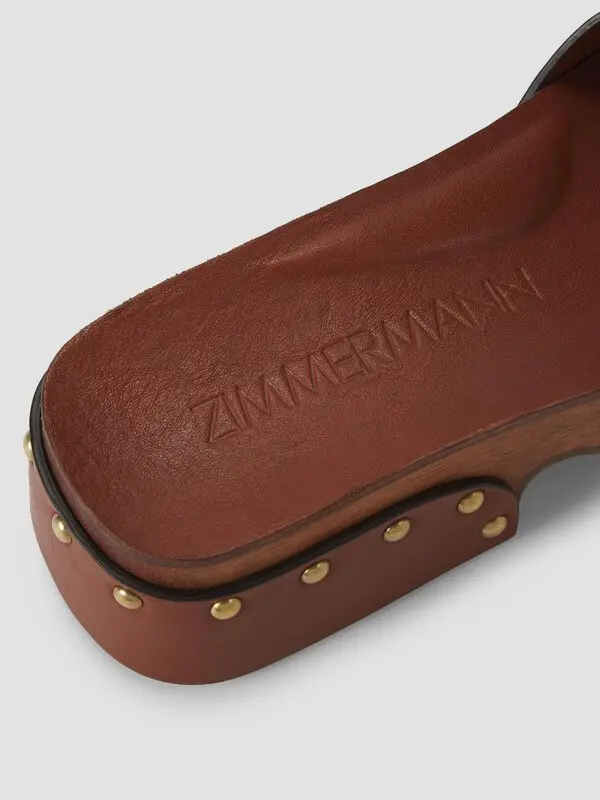 Zimmermann Alight 40mm Studded Leather Platform Mules