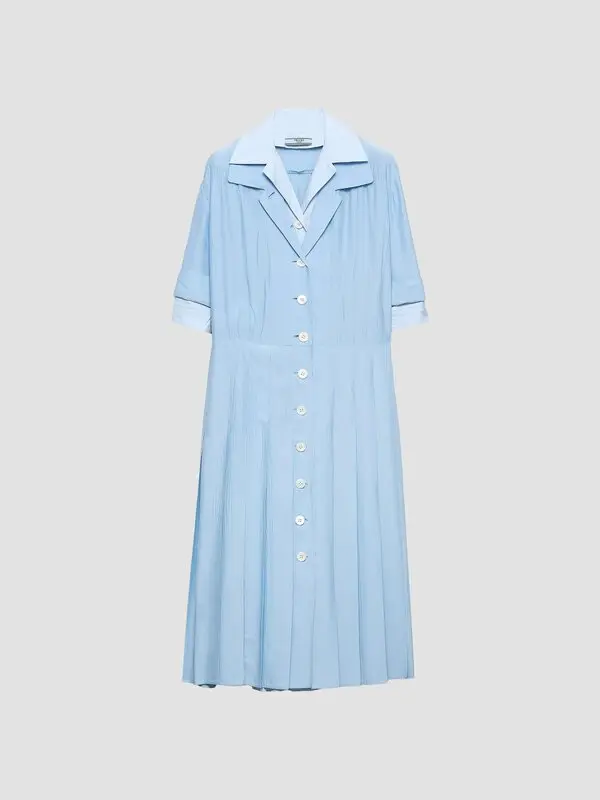 Prada Pongé And Poplin Shirt Dress