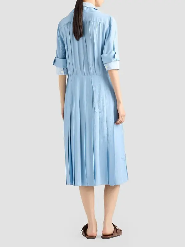 Prada Pongé And Poplin Shirt Dress