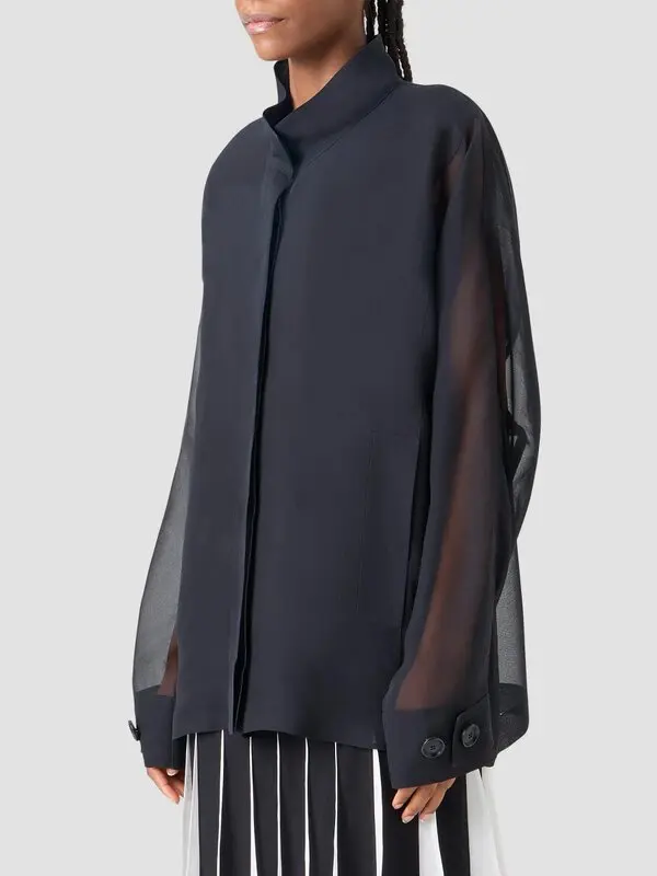 Akris Silk Organza Oversized Shirt