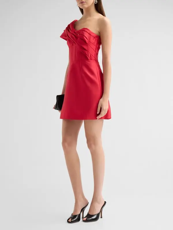 Rebecca Vallance Esmeralda One-shoulder Mini Dress