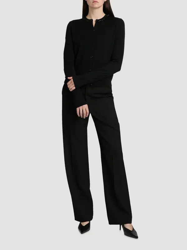 JASON WU Beaded Merino Wool Cardigan