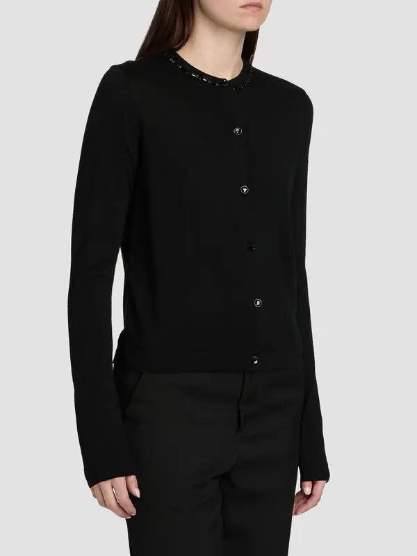 JASON WU Beaded Merino Wool Cardigan