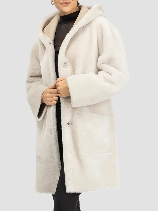 Gorski Merino Shearling Lamb Hooded Coat
