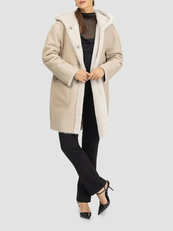 Gorski Merino Shearling Lamb Hooded Coat