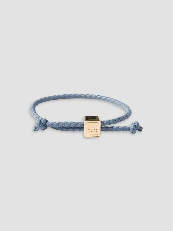 Miu Miu Leather Bracelet - Light Blue