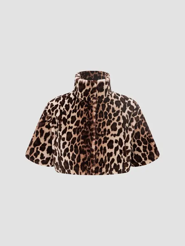 LYLA GRANT Sheared Bolero Coat