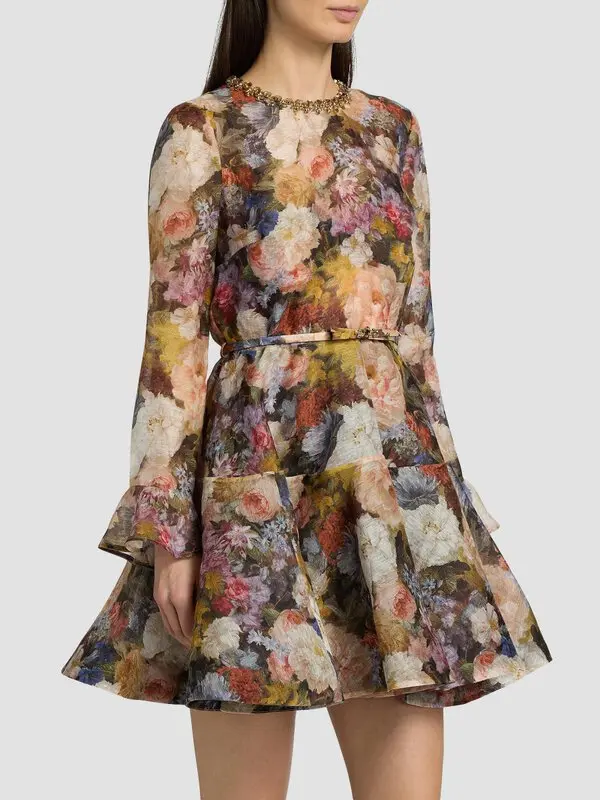 Zimmermann Alchemy Floral Linen-silk Minidress