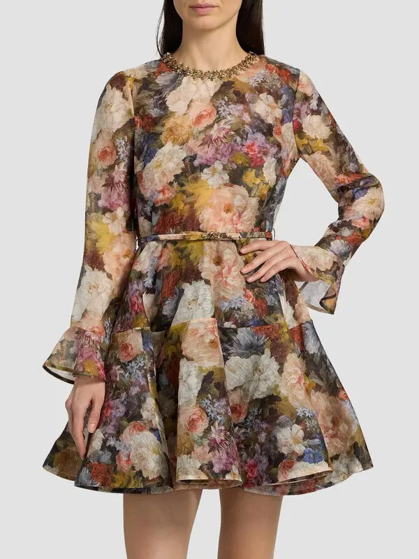 Zimmermann Alchemy Floral Linen-silk Minidress