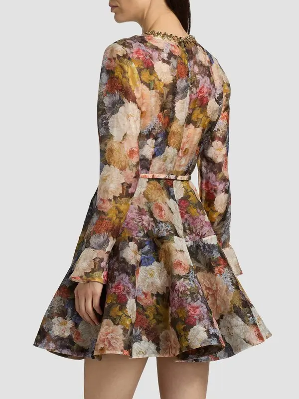 Zimmermann Alchemy Floral Linen-silk Minidress