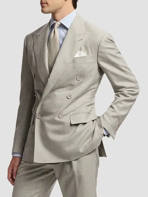 Ralph Lauren Purple Label Woven Silk-linen Tie - Champagne