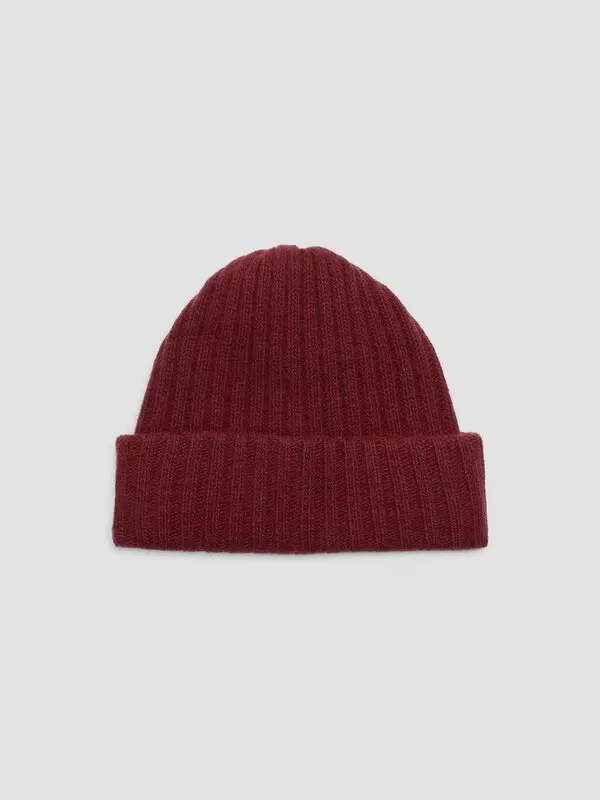 SAKS FIFTH AVENUE Rib-knit Cashmere Beanie - Rum