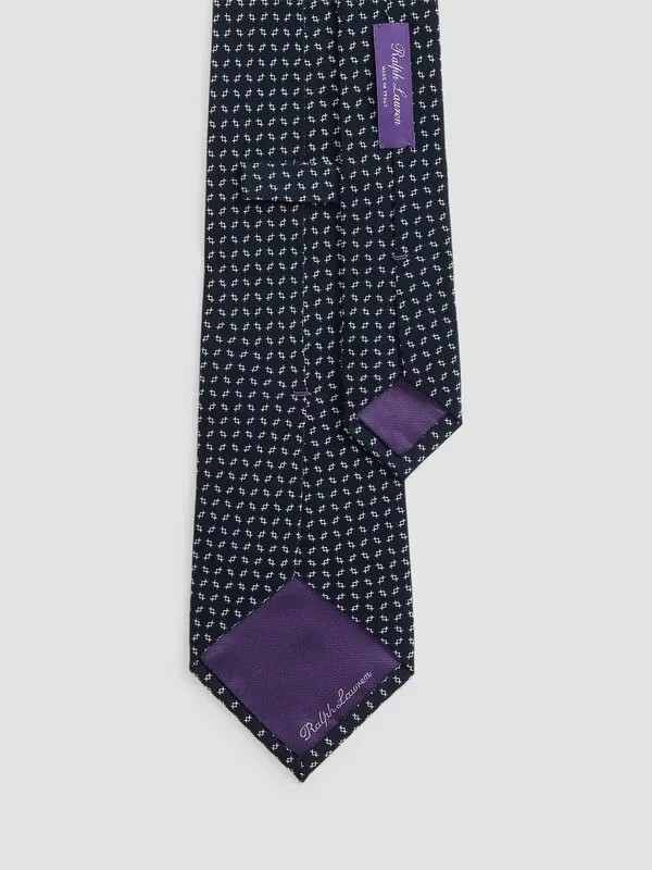 Ralph Lauren Purple Label Micro Geometric Silk Crepe Tie