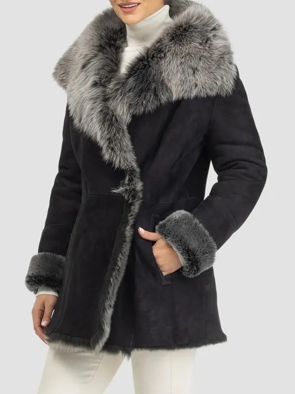Gorski Merino Toscana Lamb Coat - Black Brisa