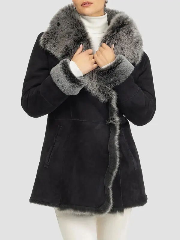Gorski Merino Toscana Lamb Coat - Black Brisa