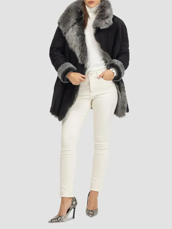 Gorski Merino Toscana Lamb Coat - Black Brisa