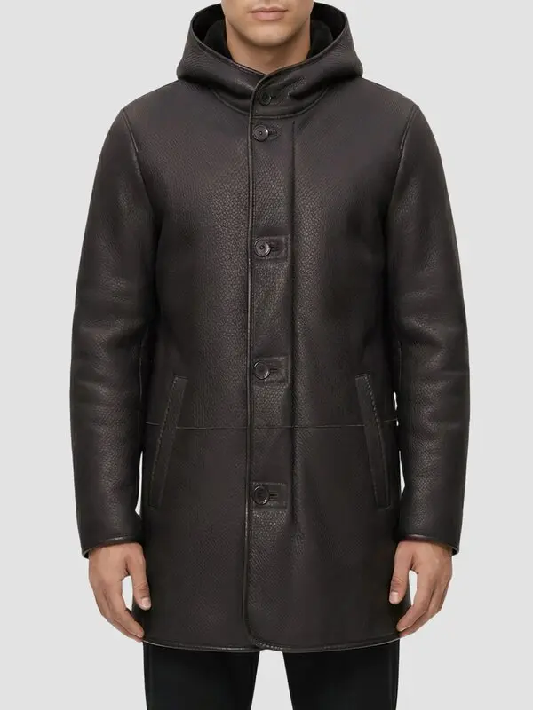 Gorski Embossed Select Shearling Lamb Stroller Coat - Brown