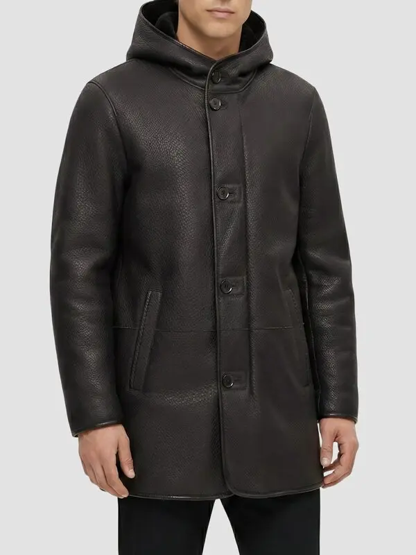 Gorski Embossed Select Shearling Lamb Stroller Coat - Brown