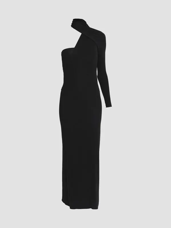 COURREGES One-shoulder Crepe Jersey Gown