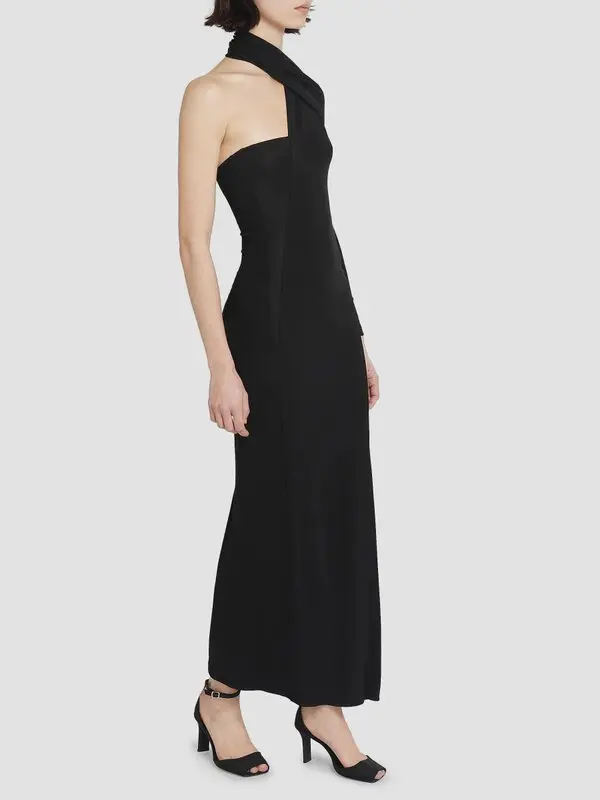 COURREGES One-shoulder Crepe Jersey Gown