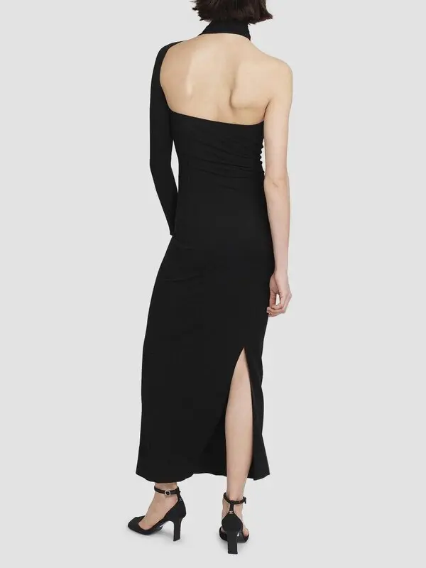 COURREGES One-shoulder Crepe Jersey Gown