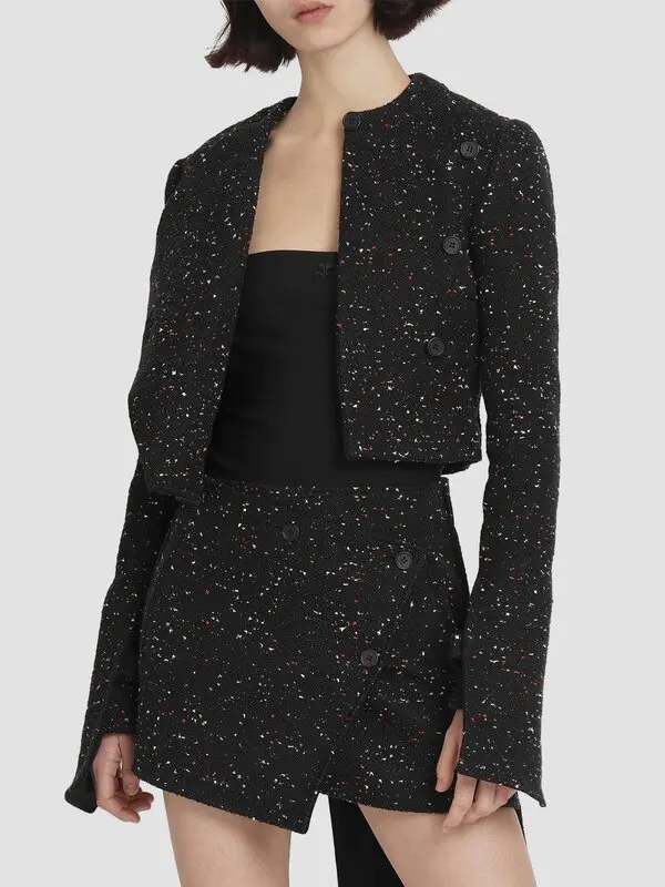 COURREGES Oblique Tweed Tailored Jacket