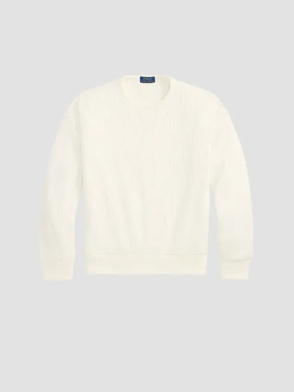 Polo Ralph Lauren Waffle-knit Sweatshirt - Trophy Cream