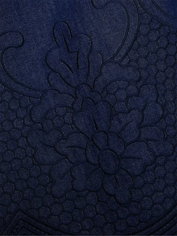 Zimmermann Mahon Broderie Denim Midi-dress